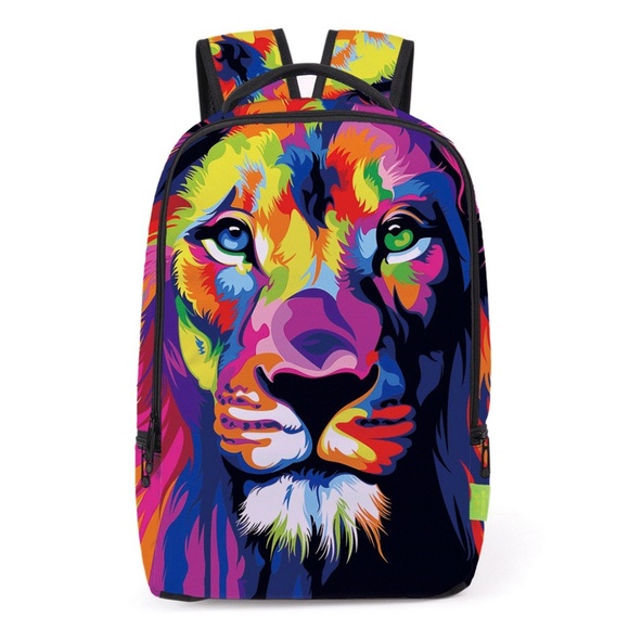 Bags | Lion Print Backpack | Poshmark